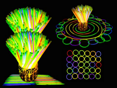 100 8 Glow Sticks Bracelets Light Neon Colors 100 Bracelets Connectors