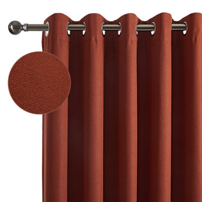 100% Blackout Thermal Insulated Curtain 260GSM Linen Texture Fabric ...