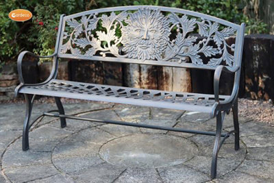 100 cast iron bench with Greenman - new improved design