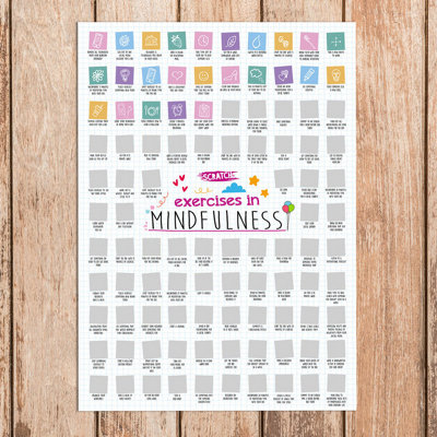 100 Exercises in Mindfulness Scratch Poster