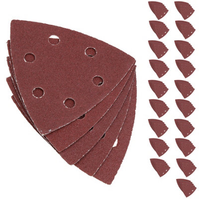 100 Hook Loop Delta Sanding Abrasive Discs Pads 93mm Triangle 80 Grit ...