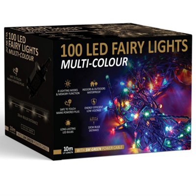 100 LED 10M Fairy String Christmas Tree Lights Outdoor and Indoor Plug ...
