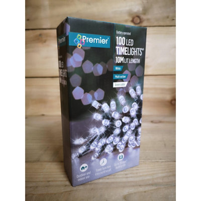 100 LED 10m Premier Christmas Indoor Outdoor Multi Function Battery ...