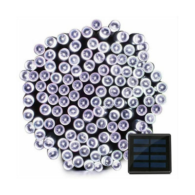 100 LED White String Lights (12m) - Solar Power Lights for Christmas ...