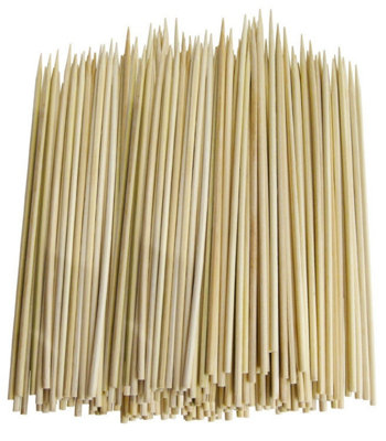 100 Natural Bamboo Skewers for BBQ Kebab Fruit Chocolate Fountain ...