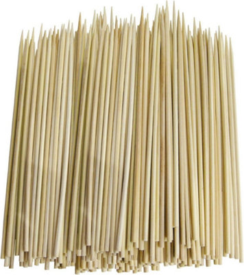 100 Natural Bamboo Skewers for BBQ Kebab Fruit Chocolate Fountain ...