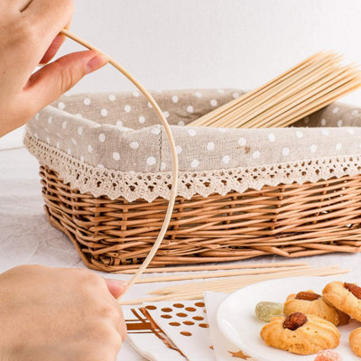 100 Natural Bamboo Skewers for BBQ Kebab Fruit Chocolate Fountain ...