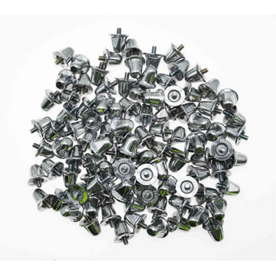 100 PACK 15mm Alloy Rugby Union Boot Studs - Screw-in Silver Grass Shoe ...