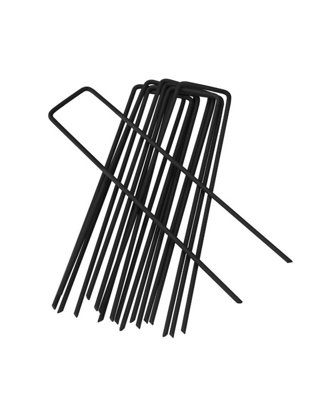 100 Pack Black U-Shaped Weed Control Membrane Pegs - 6" (150mm ...