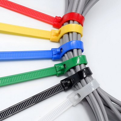 100-Pack Multi-Color Reusable Cable Ties Adjustable Nylon Zip Ties for ...