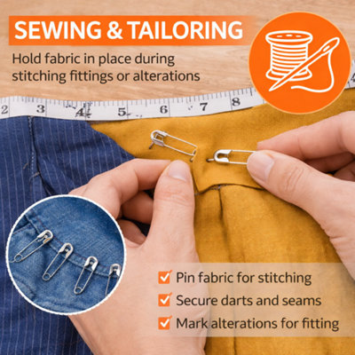 100 piece assorted safety pins set made from strong rust resistant ...