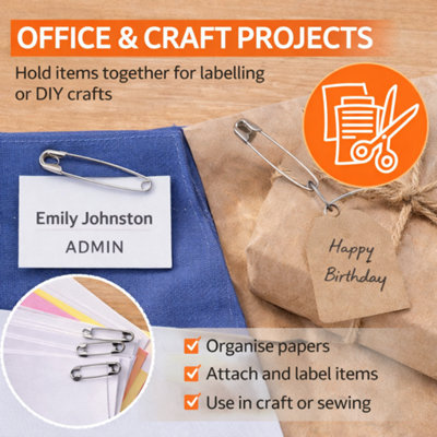 100 piece assorted safety pins set made from strong rust resistant ...