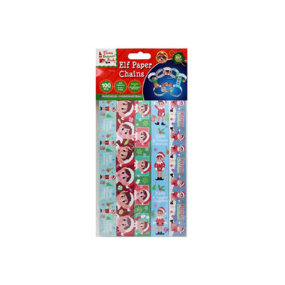 100 Piece Christmas Elf Adhesive Paper Chains
