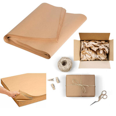 100 Sheets Of Large Brown Kraft Paper Perfect For Gift Wrapping & Packing