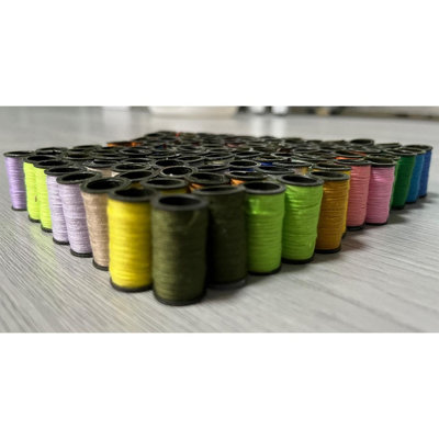 100 Spools of Coloured Thread - 100% Polyester Hand & Machine Sewing ...