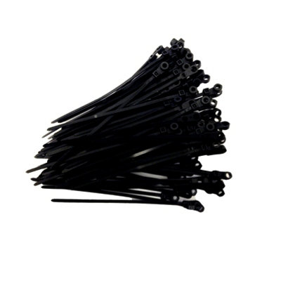 100 x Black Screw Mount Cable Ties 300mm x 48mm Car Chassis Body Zip ...