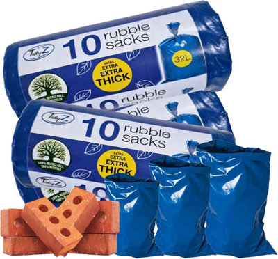 100 x Blue Rubble Bags Heavy Duty Extra Strong Builders Sacks