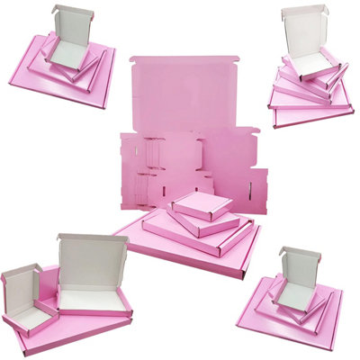 Buy 100 x Bright Pink Postal Packing Shipping Die Cut Boxes Mini Size ...