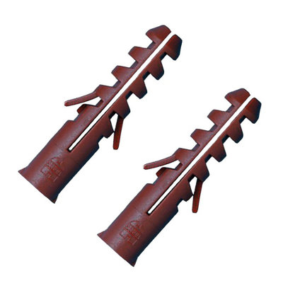 100 x Brown Wall Raw Plugs Expansion Fixings, Screw Size No8-12 Drill ...