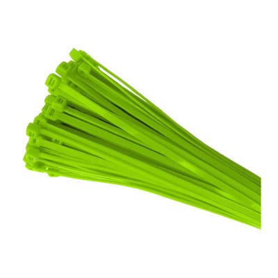 100 X FLUORESCENT GREEN CABLE TIES 200 X 4.8MM / EXTRA STRONG ZIP TIE WRAPS