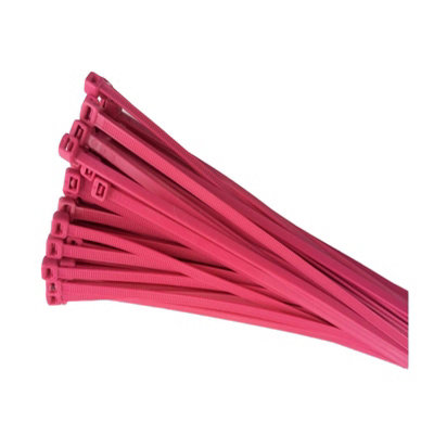 100 x Fluorescent Pink Cable Ties 300 x 4.8mm / Extra Strong Zip Tie ...