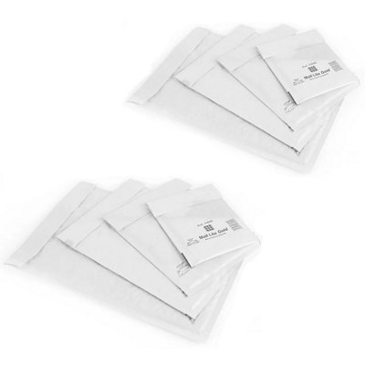 100 x G/4 (240 x 330mm) Mail Lite White Padded Bubble Lined Postage ...