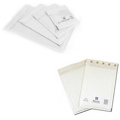 100 x H/5 (270 x 360mm) Mail Lite White Padded Bubble Lined Postage ...
