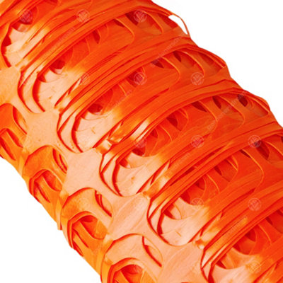 100 x Meters Orange Plastic Barrier Safety Mesh Fence 110gsm
