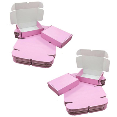 100 x Pink 12 x 10 x 4" Shiny Gloss Finished Postal Mailing Die Cut ...