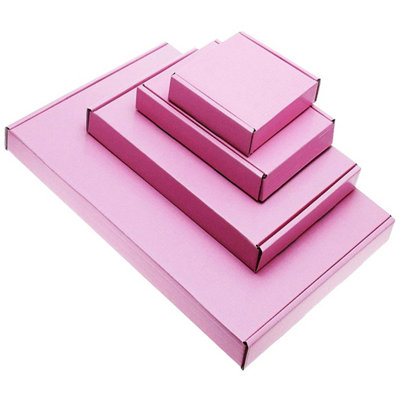 100 x Pink C5 (22.5cm x 16cm x 2cm) Mini PIP Boxes Large Letter Postal ...