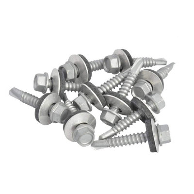 100 x Roofing Screws for Metal Sheets & Cladding Self Drill 55 x 35mm ...
