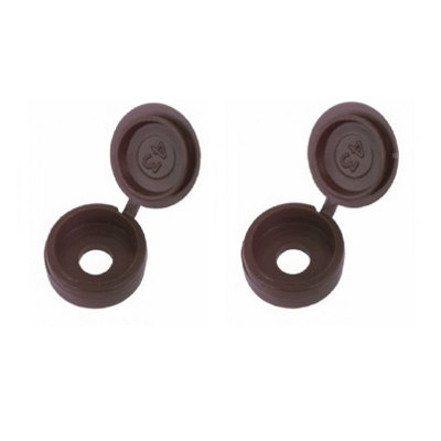 100 x Snap-On Brown Plastic Screw Cover / Cups & Cover Covers For No6 ...