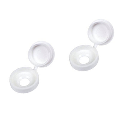 100 x Snap-On White Plastic Screw Cover/Cups & Covers for No6-8 Screws