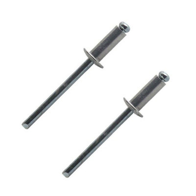 100 x Standard Aluminium Rivets, Dome Headed 6.4 x 18mm Blind Pop Rivet
