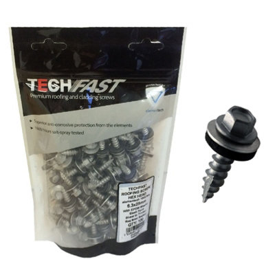 100 x Tech Slash Point Screws for Roofing & Cladding, Sheet to Timber ...