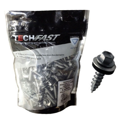 100 x Tech Slash Point Screws for Roofing & Cladding, Sheet to Timber ...