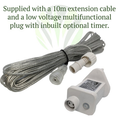 1000 Bright White LED Clear Cable Connectable Indoor & Outdoor Garden ...