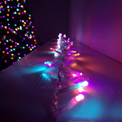 1000 LED 25m Indoor Outdoor Christmas Multi Function Mains Operated ...