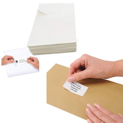 1000 Sheets of A4 Plain White Self Adhesive Blank Address Shipping ...