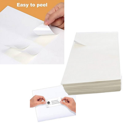 1000 Sheets of A4 Plain White Self Adhesive Blank Address Shipping ...