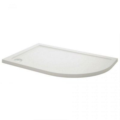 1000 x 800mm Right Handed Offset Quadrant Stone Shower Enclosure Tray ...