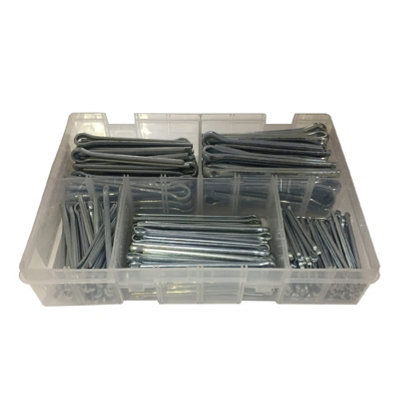 1000 x Assorted Metric Cotter Split Pins, Steel Retaining Pins Plated