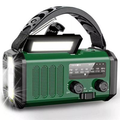 10000mAh Wind Up Solar Radio Hand Crank Emergency FM/AM USB Charger Led ...