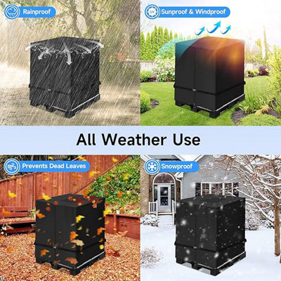 1000L 210D OXFORD CLOTH WATER TANK COVER SUNSCREEN DUSTPROOF IBC WATER ...