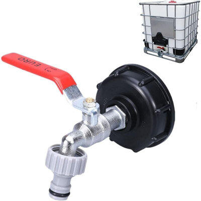 1000L Water Tank Tap with Garden Hose Tap Adapter, IBC Tap Connector ...