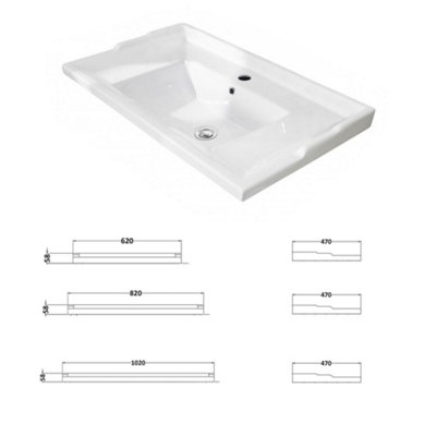 1000mm Traditional 2 Drawer Wall Hung Bathroom Vanity Basin Unit (Fully ...