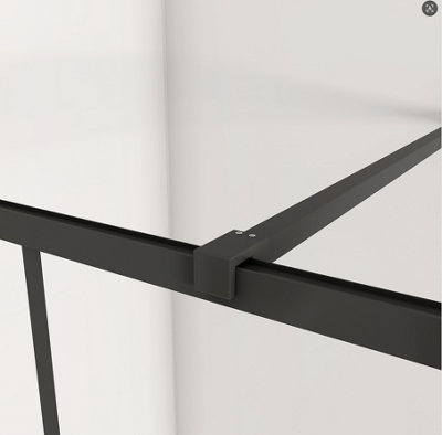 1000x1850mm Matt black Walk In Wet Room Shower Enclosure Cubicle 8mm ...