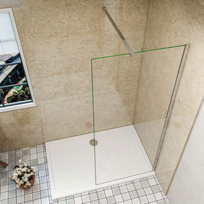 1000x1900mm Walk In Wet Room Shower Enclosure 8mm NANO Glass Screen ...