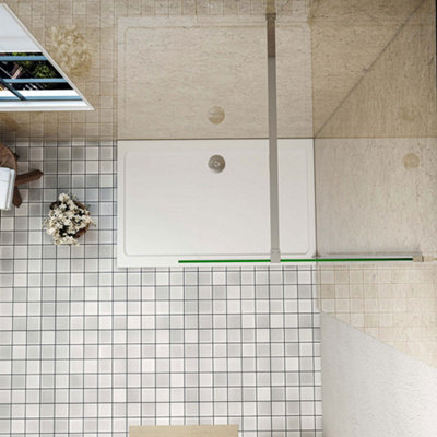 1000x1900mm Walk In Wet Room Shower Enclosure 8mm NANO Glass Screen ...