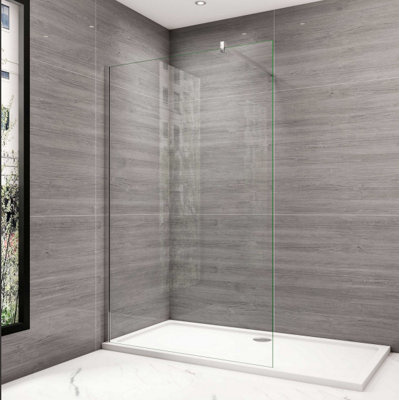 1000x1950mm Chrome Walk In Wet Room Shower Screen Frameless 8mm ...